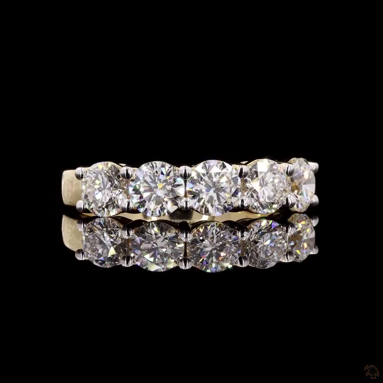 Awaken’s Dazzling Quintessence: 5-Stone Moissanite Diamond Ring ...